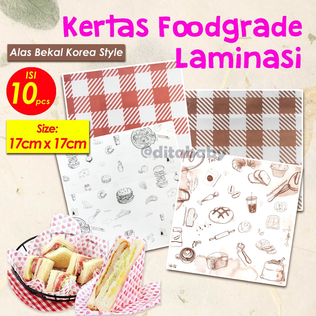 Jual Kertas Foodgrade Laminasi/ Alas Bekel Viral / Bungkus roti, Burger ...