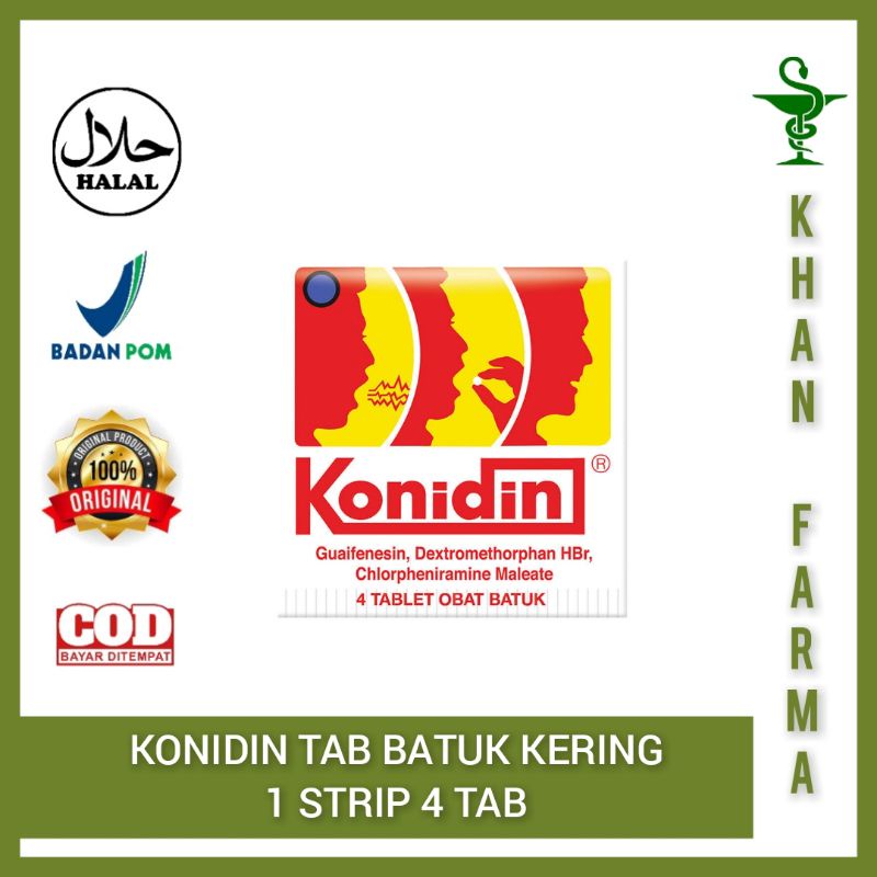 Jual KONIDIN TAB 1 STRIP ISI 4 TAB OBAT BATUK KERING DAN FLU | Shopee ...