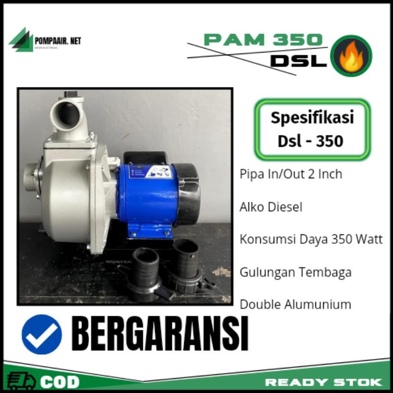 Jual Pompa Air Listrik Alkon Diesel 2 Dim ( PAM 350 DSL) | Shopee Indonesia