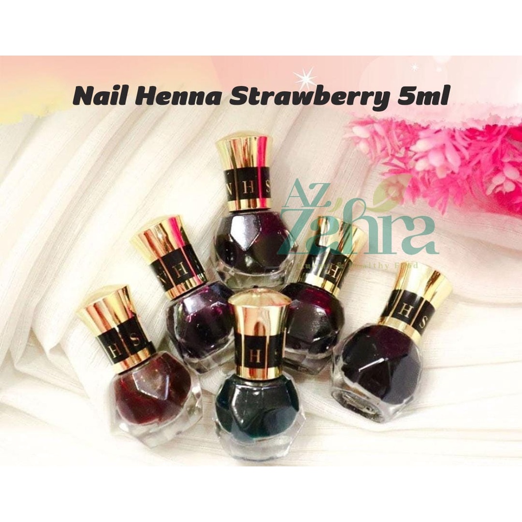 Jual Strawberry Nail Henna Original Kemasan Mini 5 mL Kutek Hena Halal ...