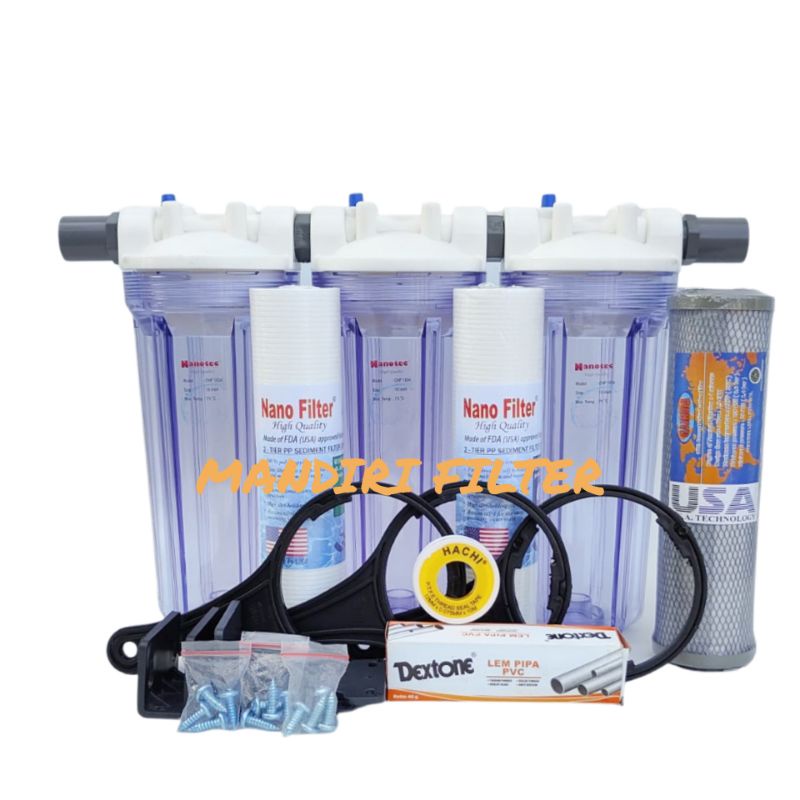 Jual Paket Filter Air 3 Saringan Untuk Air Pam (Clear 10" Drat 3/4" SSC ...