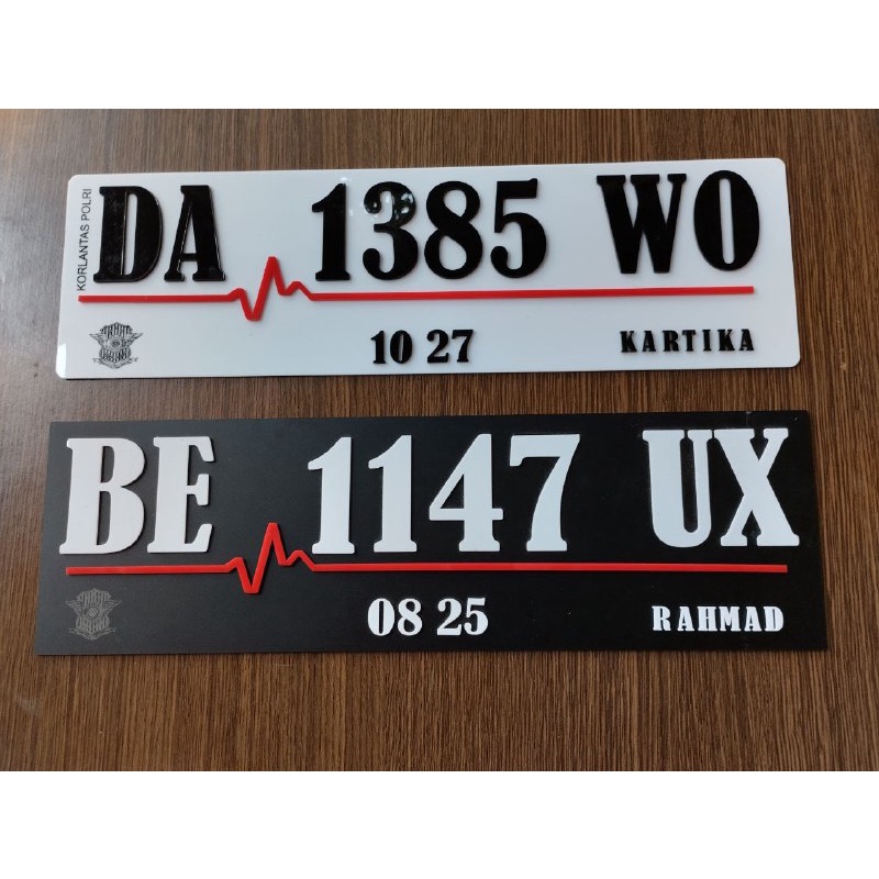 Jual Plat Nomor Mobil Putih Akrilik Font Baru Timbul Custom Variasi ...