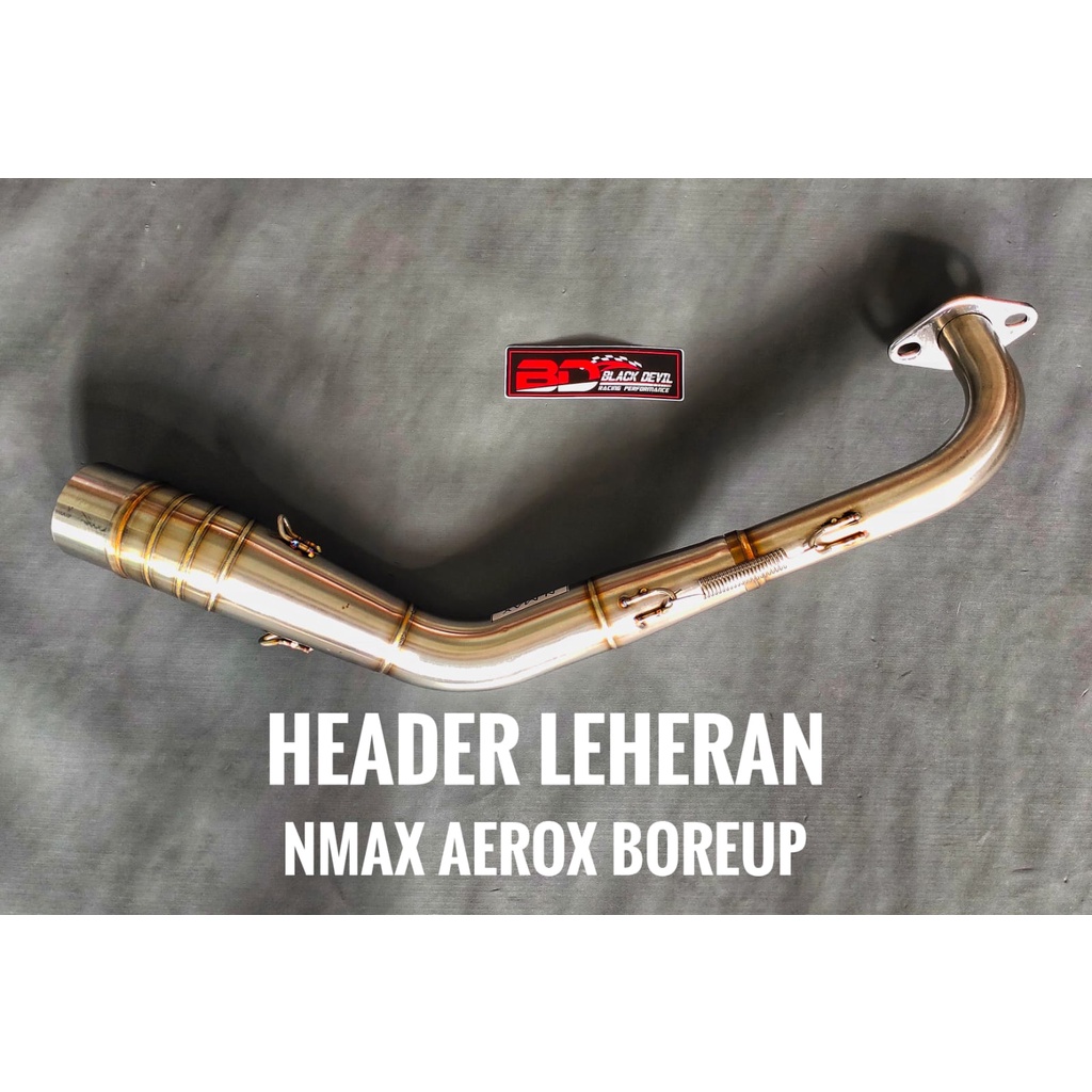 Jual leheran Header knalpot AEROX NMAX Black Devil BOREUP (header only ...