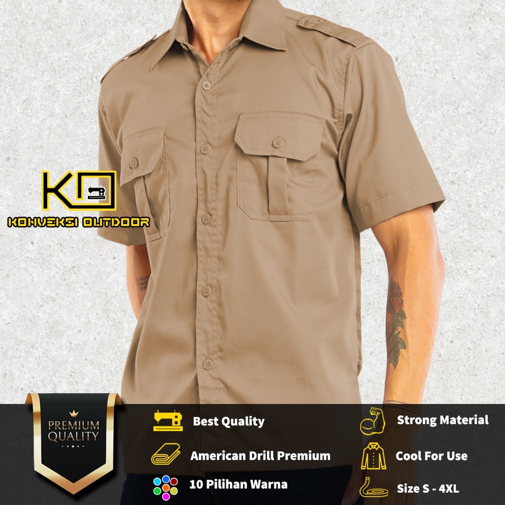 Jual BAJU KEMEJA LAPANGAN SERAGAM ATASAN PDL PDH OUTDOOR LENGAN PENDEK ...