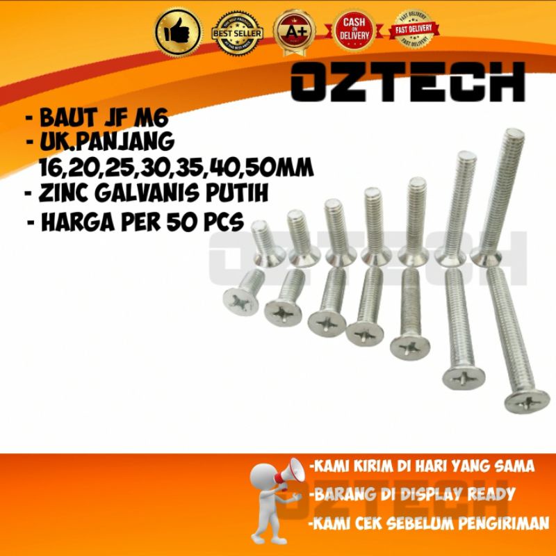 Jual Baut JF / Sekrup flat / skrup machine screw / mur jf galvanis ...