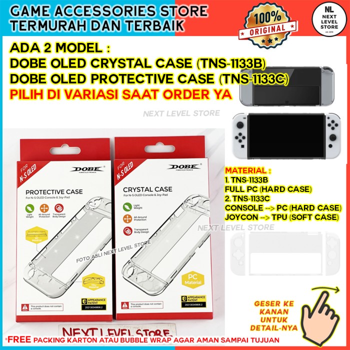 Jual DOBE Nintendo Switch OLED Crystal Case | Protective Case ...