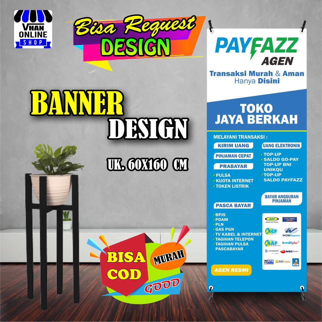 Jual Spanduk Banner Backdrop Agen Payfazz Posisi Berdiri Keren, Murah ...