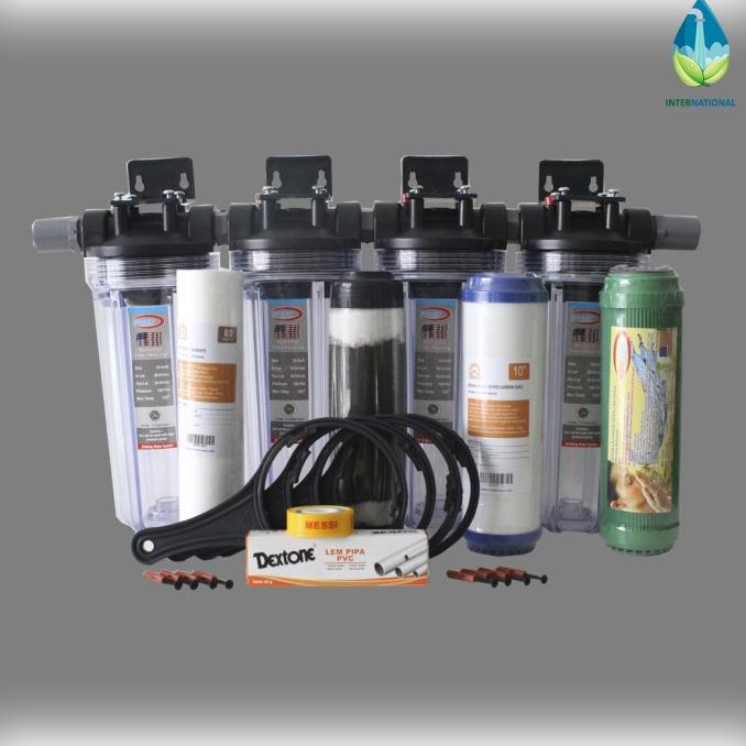 Jual Paket Filter Air 10" 4 Tahap Spgr/ Filter Air Kuning/ Filter Air ...