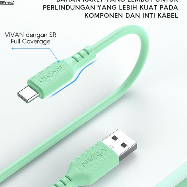 Jual VIVAN Kabel Data Type C 3A Silicone Quick Charge VSC100 - Putih ...