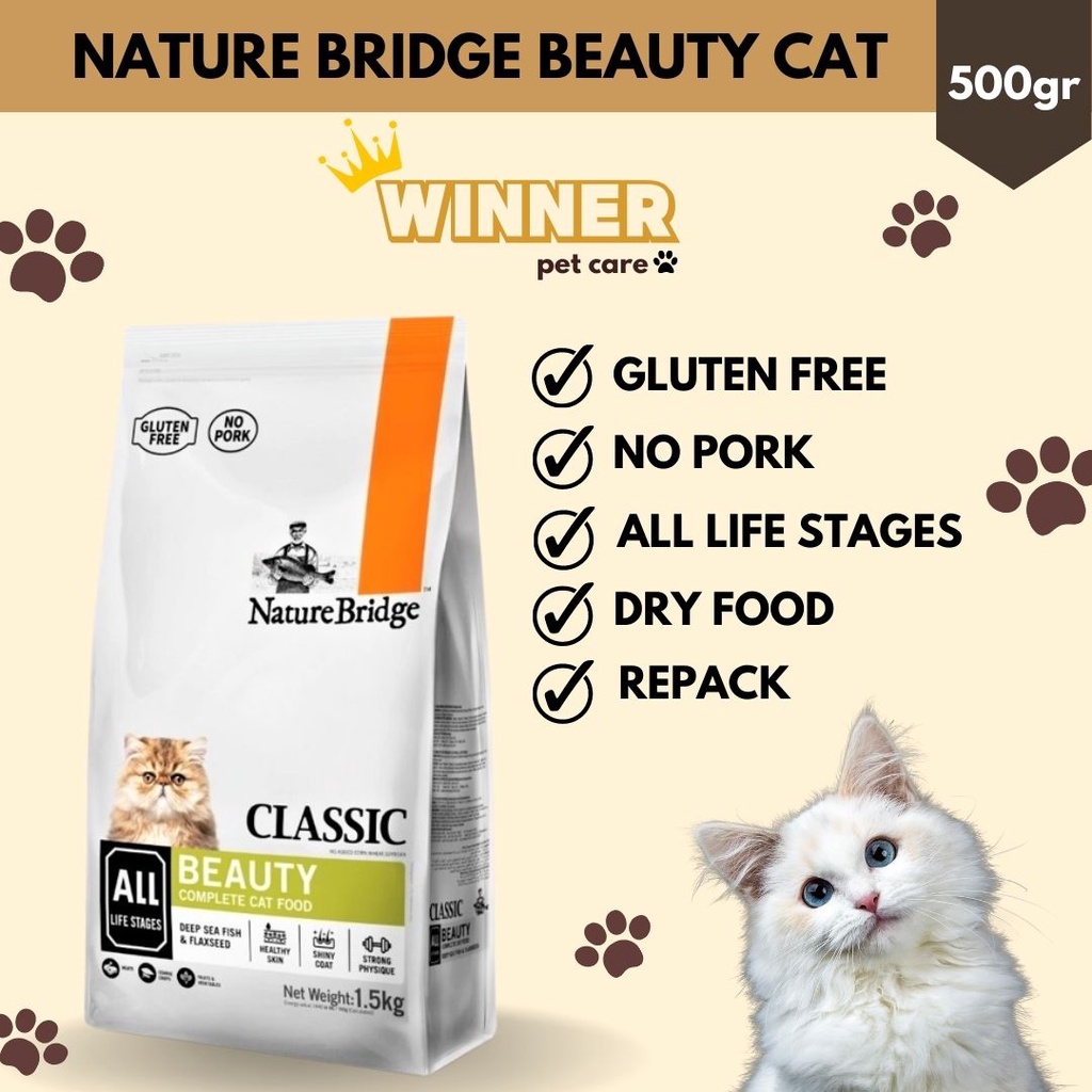 Jual Nature Bridge Beauty Cat Food All Life Stages Repack 500gr ...