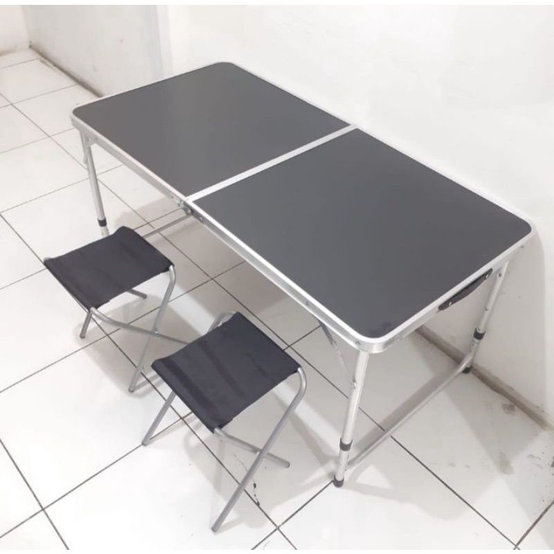 Jual MEJA LIPAT Portable JUMBO FREE 2 KURSI MEJA LIPAT MEJA JUALAN | Shopee Indonesia