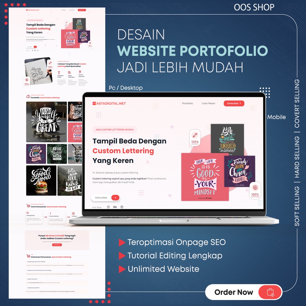 Jual Template Website Portofolio Elementor | Shopee Indonesia