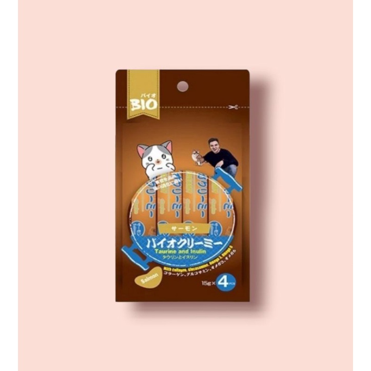 Jual Bio Creamy Liquid Treats Salmon isi 4pcs, snack kucing | Shopee ...