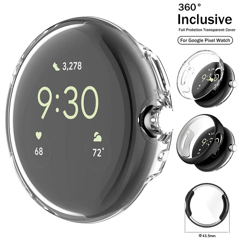 Jual Full TPU Case Google Pixel Watch - Soft Casing Screen Clear Cover ...