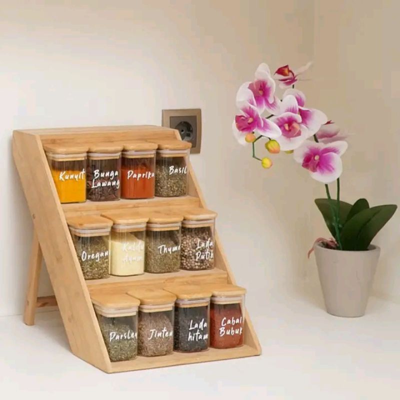 Jual Rak Bumbu Dapur Susun 3 Tingkat Serbaguna Tempat penyimpanan bumbu ...
