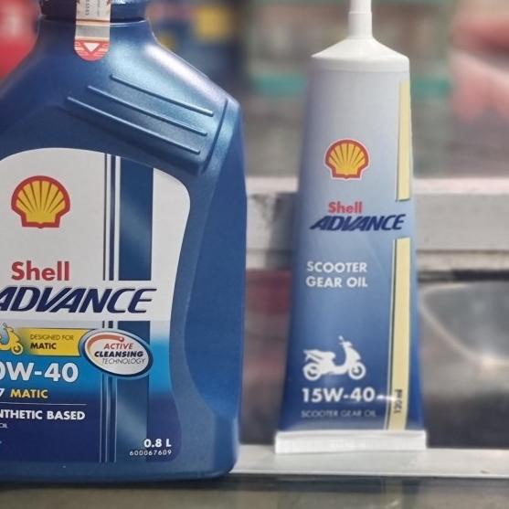 Jual Oli Shell Advance AX7 Matic 10W/40 0.8L + Oli Gardan Shell 120 Ml ...