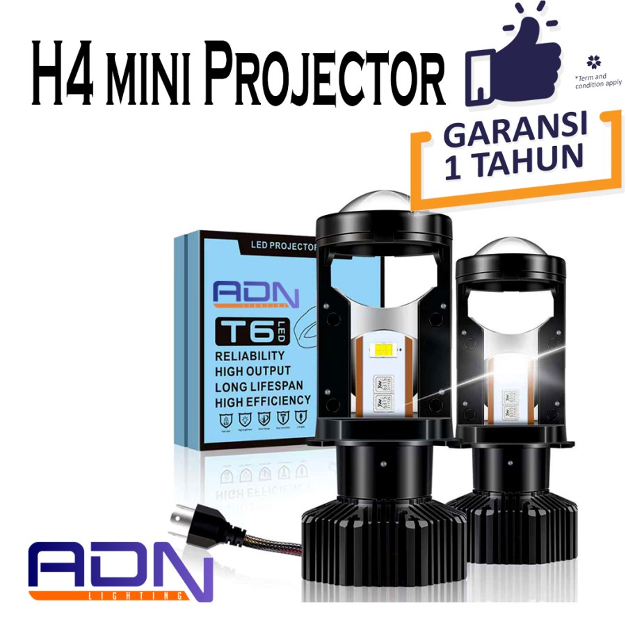 Jual Lampu LED H4 mobil motor T6 Mini Projector ADN Original By ADN | Shopee Indonesia