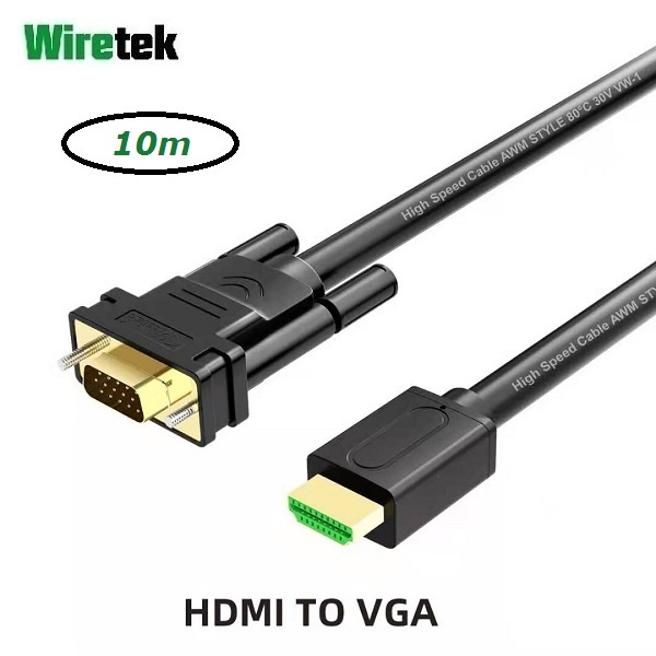 Jual Kabel HDMI to VGA 10 meter WIRETEK | Shopee Indonesia