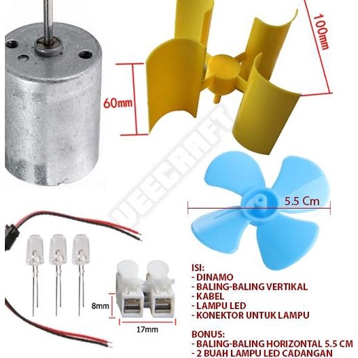 Jual Wind Turbine Generator Kit Micro Dynamo generator DC 0-20V ...