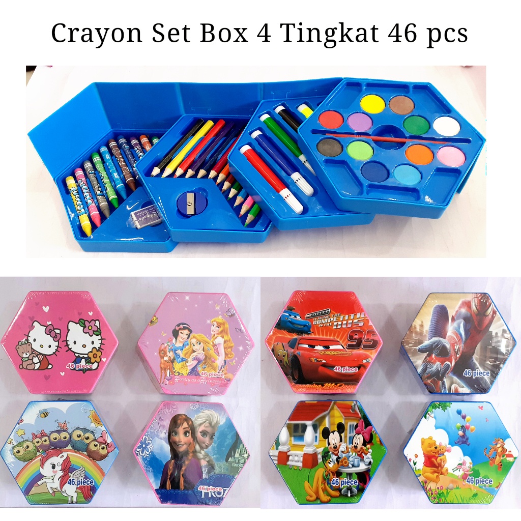 Jual Crayon set box 4 tingkat | Shopee Indonesia