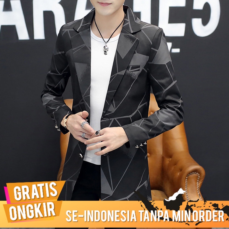 Jual Jas Pria Blazer Pria Keren Warna Solid Kecil Korea Leisure Suit ...