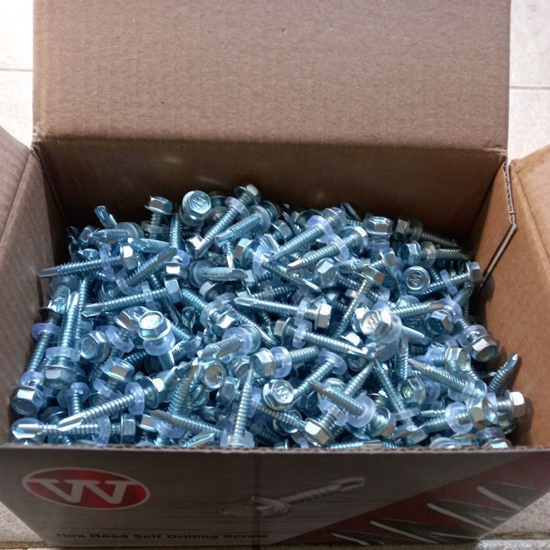 Jual 500 pcs baut drilling 12x30 panjang 3cm merk W, baut galvalum ...