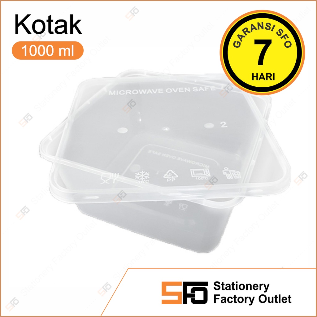 Jual Thinwall Food Container Kotak 1000 ml isi 25 pcs | Shopee Indonesia