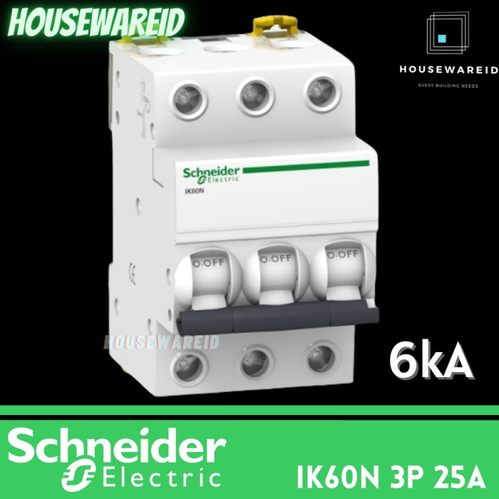 Jual Safety Mcb 3 Phase 25 Ampere 3P 25A 3Pole Schneider Acti9 Ik60N ...