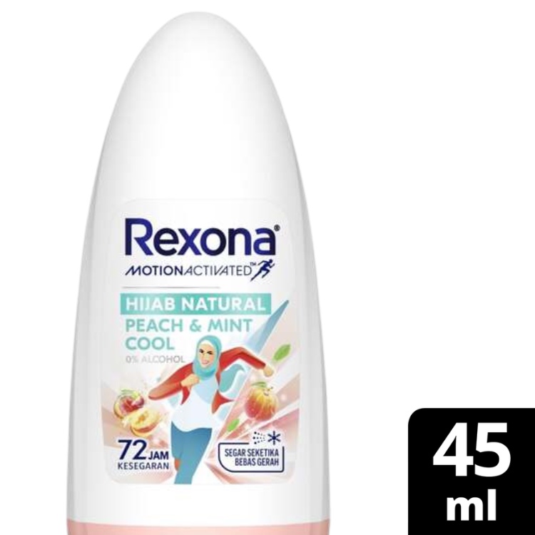 Jual Rexona Women Antiperspirant Deodorant Hijab Peach & Mint Cool Roll On 45ml | Shopee Indonesia