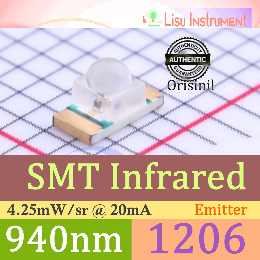 Jual 940nm Infrared Emitter 1206 3216(mm) 4.25mW/sr @20mA IR LED SMD ...