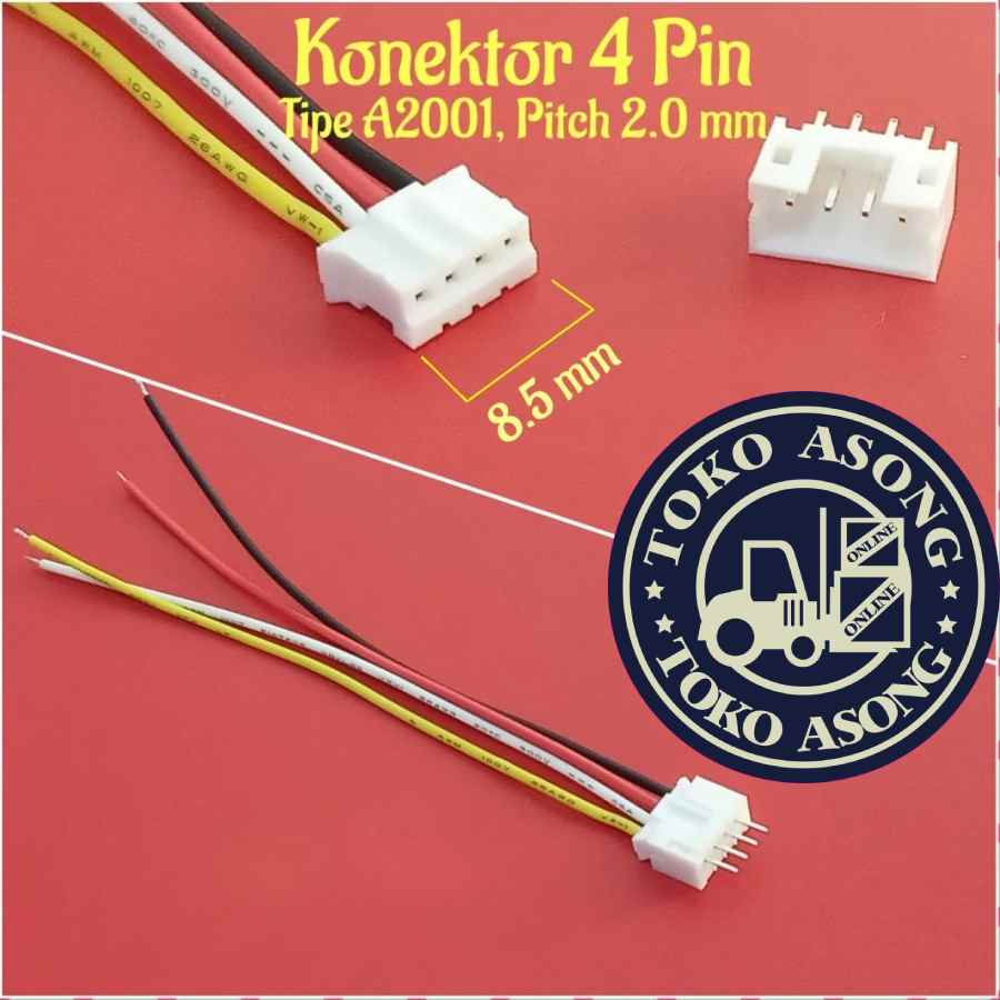 Jual Konektor ph 4 Pin A2001 LHE kabel pitch 2.0 White Housing Socket jst socket | Shopee Indonesia