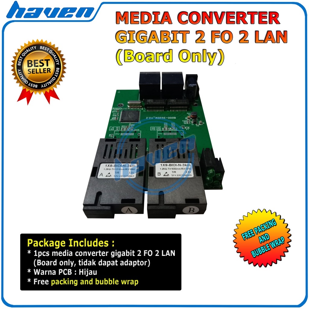 Jual Gigabit Media Converter Fiber Optic 2 Port FO 2 Port LAN / 2 FO 2 LAN Gigabit / Converter 2 ...