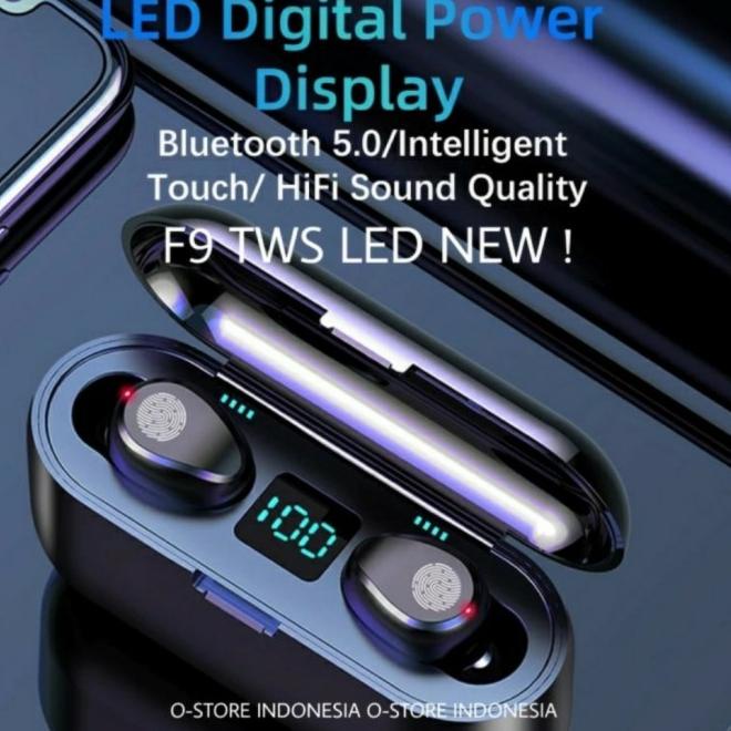 Jual Headset Bluetooth Earphone Wireless F9 TWS 5.0 With 2000mAh ...