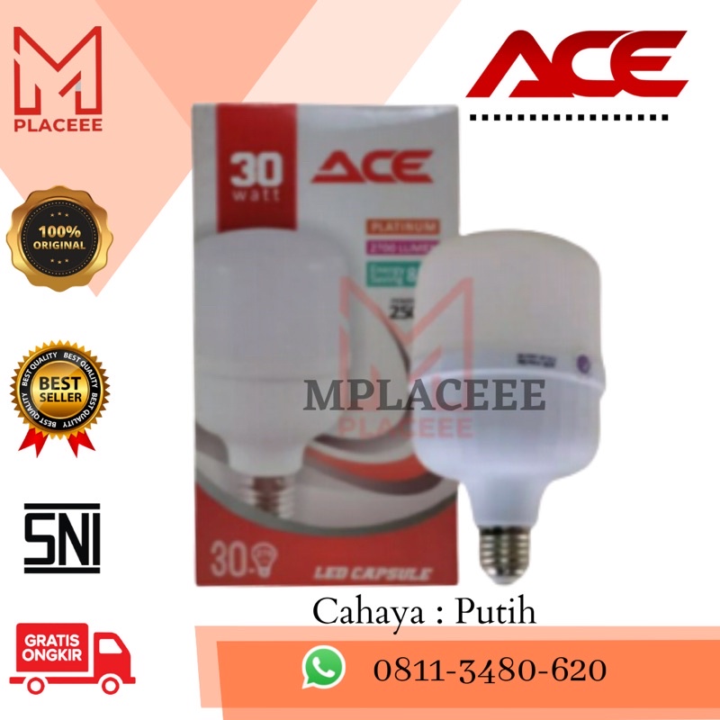 Jual Lampu led ACE Tabung / Capsule 30 Watt harga murah promo | Shopee ...