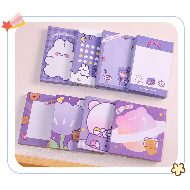 Jual Sticky notes purple cute rabbit | Shopee Indonesia