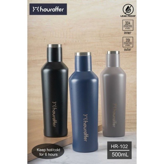 Jual Hauraffer Grosir Botol Minum Thermos Stainlees New Varian HR-102 Vacuum Flask 500ml Tahan ...