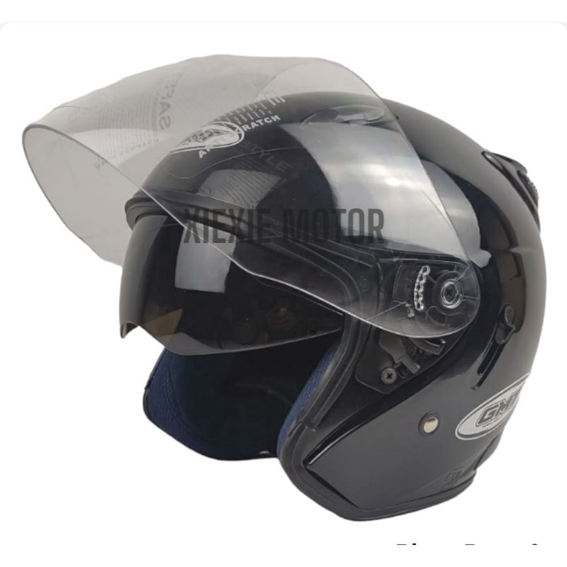 Jual HELM HALFFACE DOUBLE VISOR GMT ORIGINAL HELM SEPEDA MOTOR HELM SNI ...