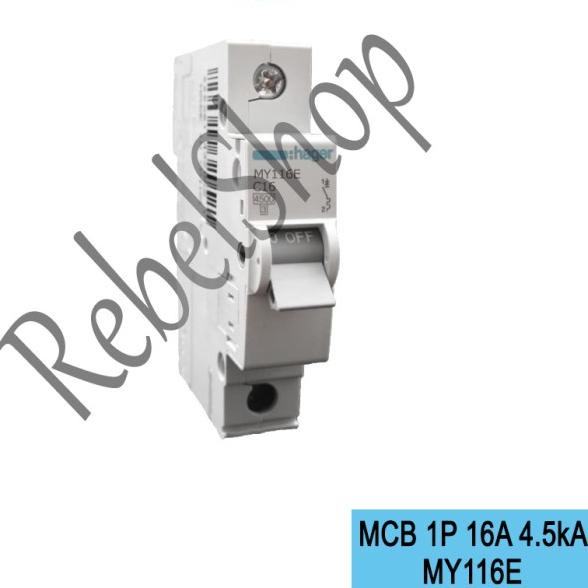 Jual Hager MCB 1P 16A MY116E 4.5kA 1 Phase 16 Ampere SNI - Single Pole | Shopee Indonesia