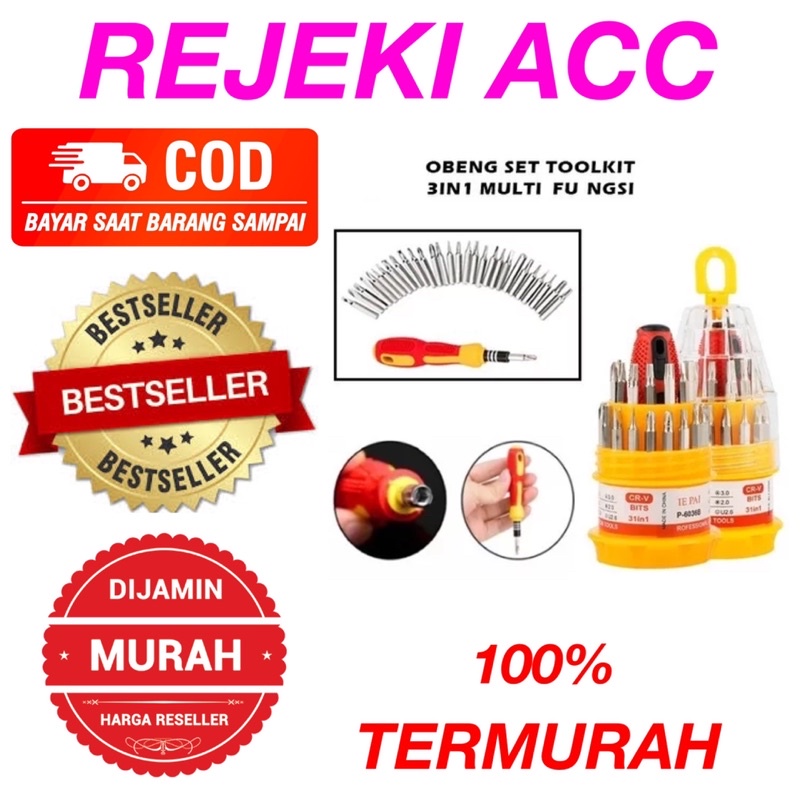 Jual OBENG SET 31 IN 1 MULTIFUNGSI / OBENG SET MAGNETIC 31PCS / OBENG HANDPHONE / OBENG MINI HP ...