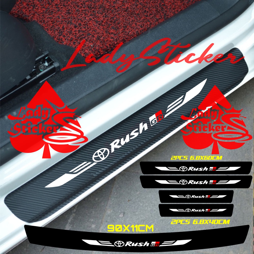 Jual SILL PLATE KARBON 3D MOBIL RUSH GR STICKER CARBON 3D PIJAKAN ...
