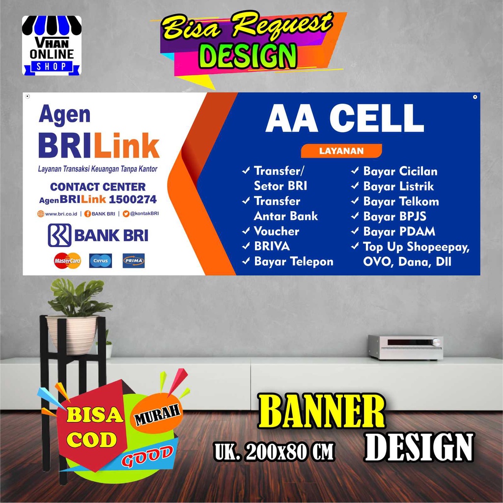 Jual Spanduk Banner Agen Bank BRI, Konter Bri, Murah Bagus | Shopee ...