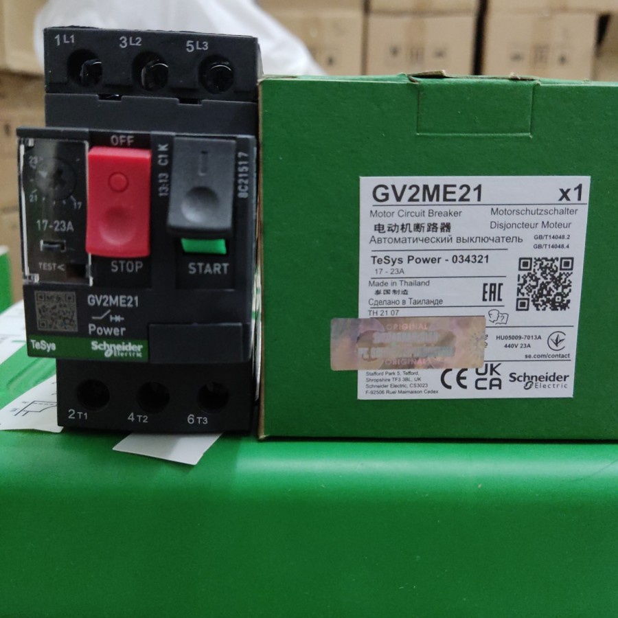 Jual Motor Circuit Breaker Schneider gv2me 21 GV2ME21 17A-23A 9KW ...