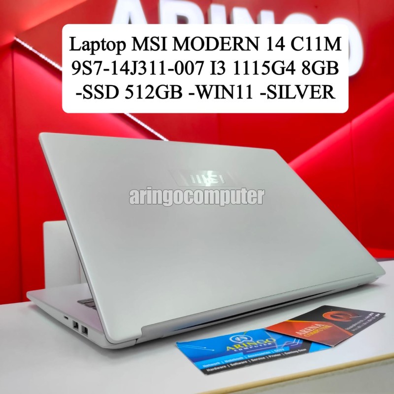 Jual Laptop MSI MODERN 14 C11M 9S7-14J311-007 I3 1115G4 8GB -SSD 512GB -WIN11 -SILVER | Shopee ...