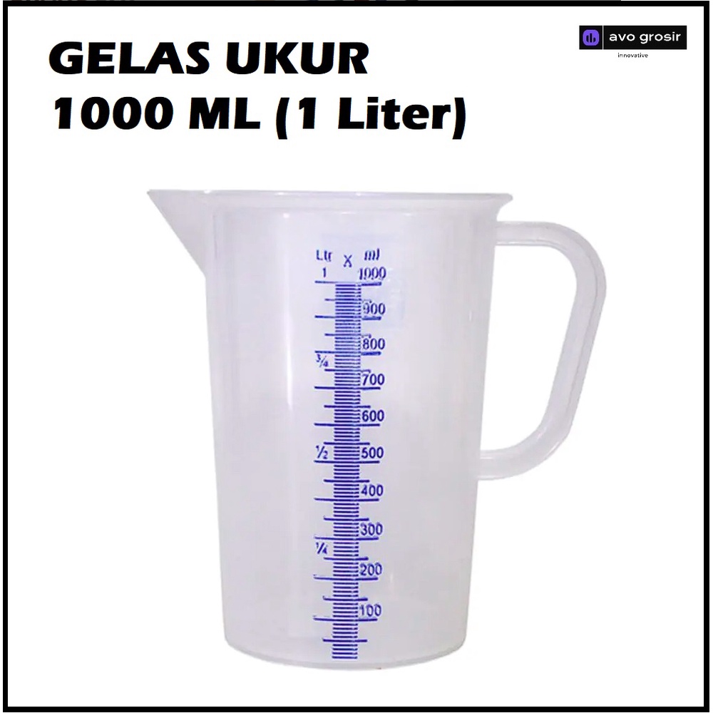 Jual Gelas ukur / takaran plastik / measuring glass cup 1000 ml / 1liter | Shopee Indonesia