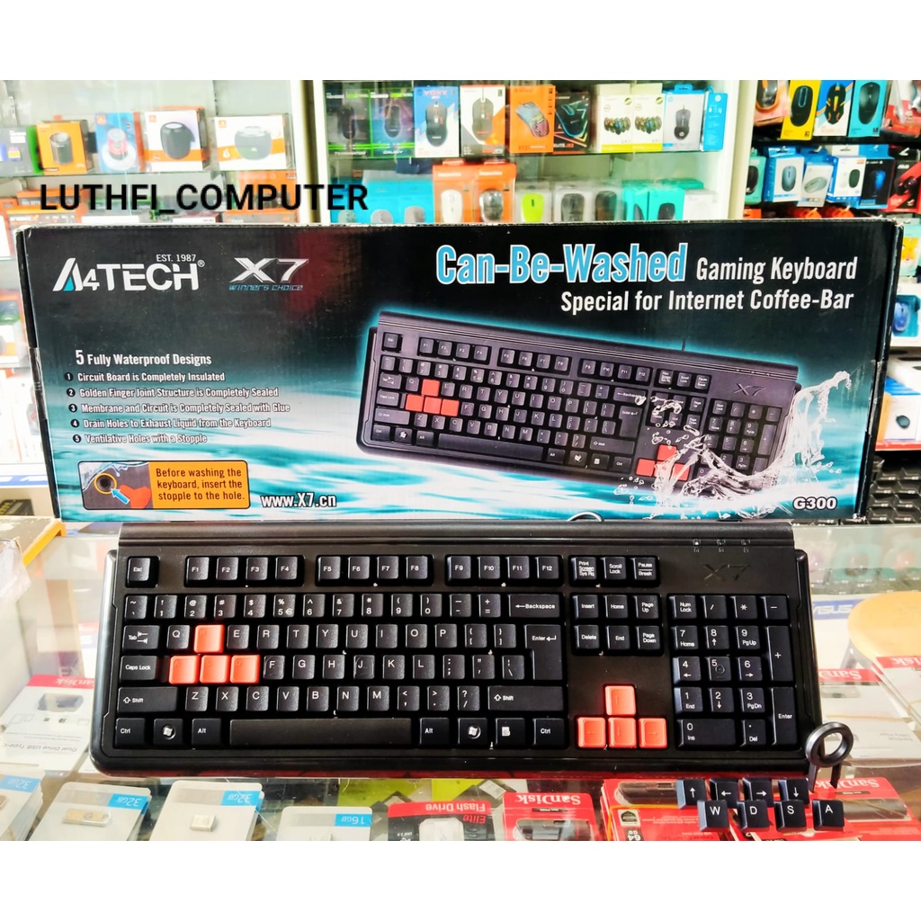 Jual Keyboard gaming A4tech G300 X7 USB Waterproof keyboard anti air ...