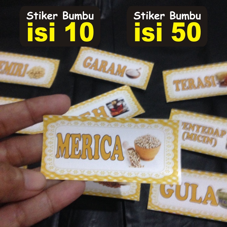 Jual (KODE P4) PAKET STIKER BUMBU ISI 50 & 10 | LABEL BUMBU | STIKER ...