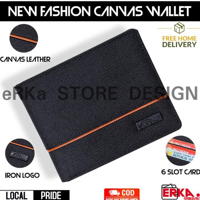 Jual Dompet Pria Cowok Laki Laki Anak Muda Remaja Kain Canvas 2 Ruang ...