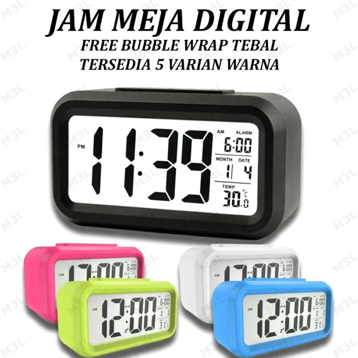 Jual Jam Meja Digital / Jam Weker / Digital Smart Alarm Clock | Shopee ...