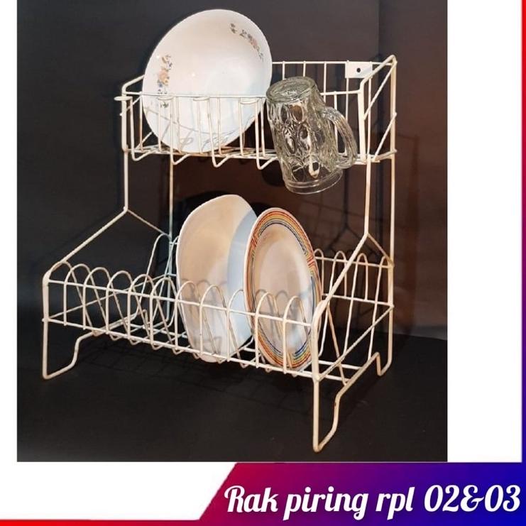 Jual ㅈ rak piring susun 3 anti karat, rak kawat susun 3 dan susun 2 ...
