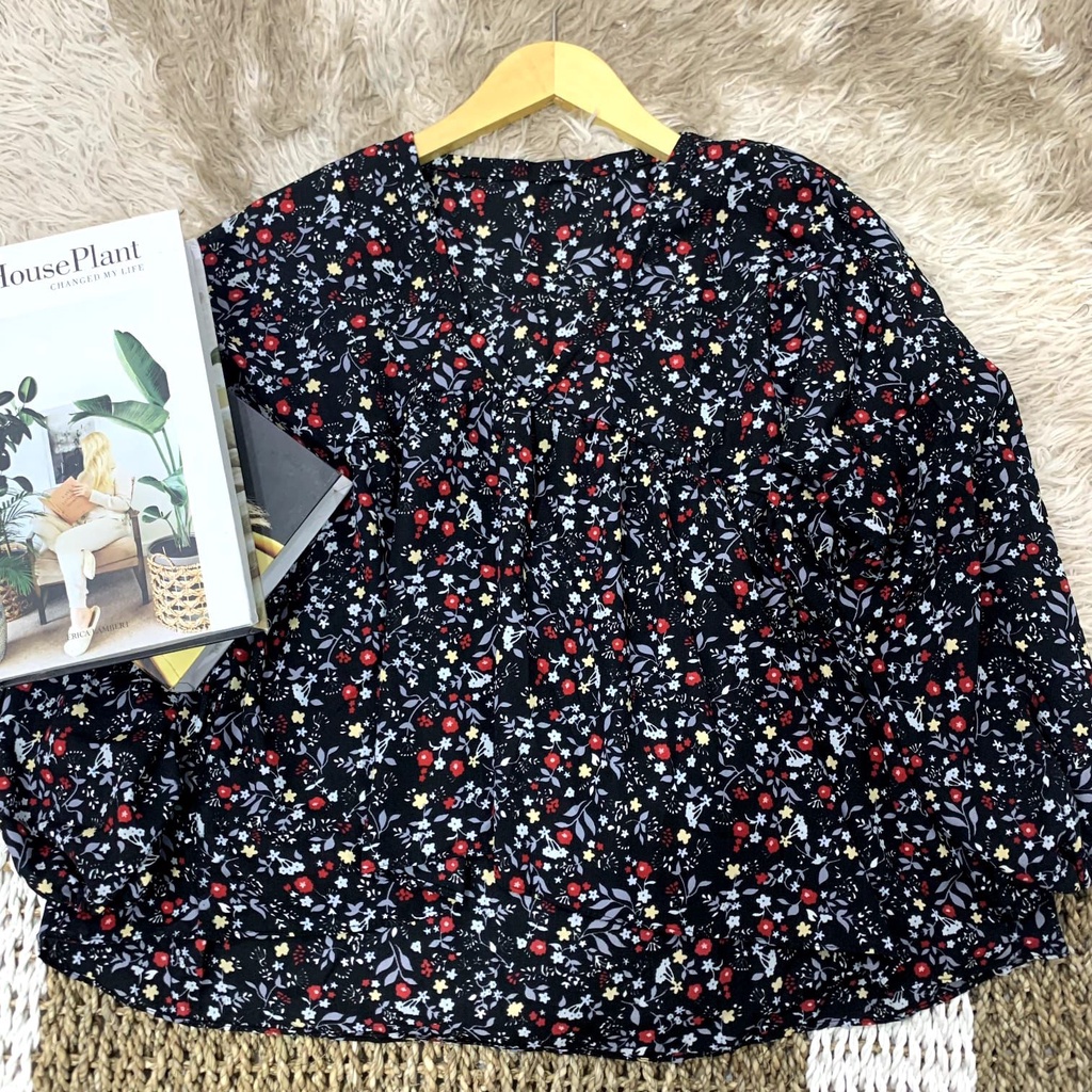 Jual FLORA BLOUSE MOTIF BUNGA / FLOWY BLOUSE KERUT / FLOWER BLOUSE ...